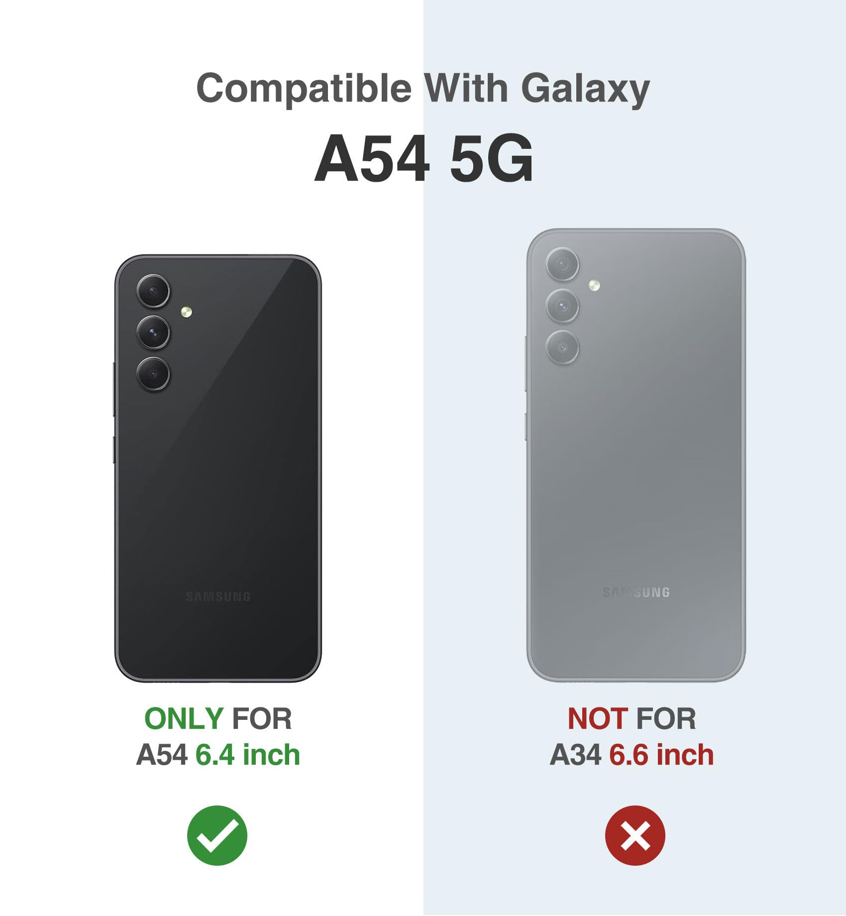 SURITCH for Samsung Galaxy A54 5G Phone Case, Full Body Shockproof Protective Military Grade Rugged Dual Layer Case with Built in Screen Protector -Black