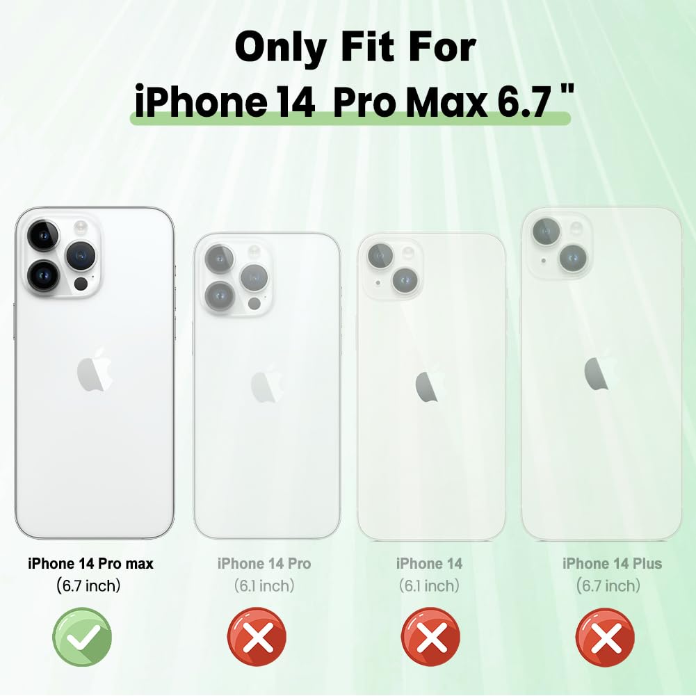 BITOBE Designed for iPhone 14 Pro Max Case Compatible with MagSafe TPU Magnetic Glitter Camera Protection for Women Girls for iPhone 14 Pro Max 6.7"-White