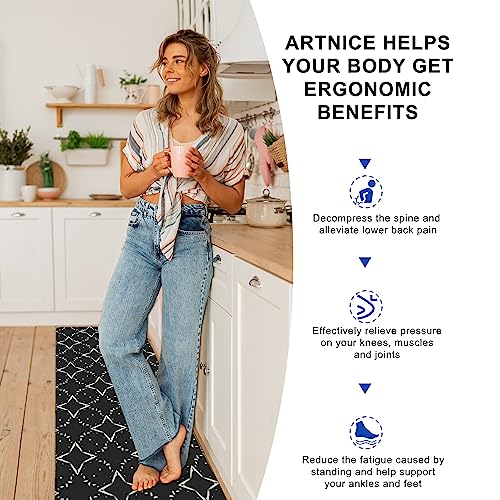 Soft Anti Fatigue Mat for Kitchen Floor, Non Slip Cushioned Kitchen Rugs Sets, Waterproof Washable Memory Foam Standing Desk Mat Runner, Comfort Cushion for Sink Laundry Room Home 17.3"x29.5"(1 PC)