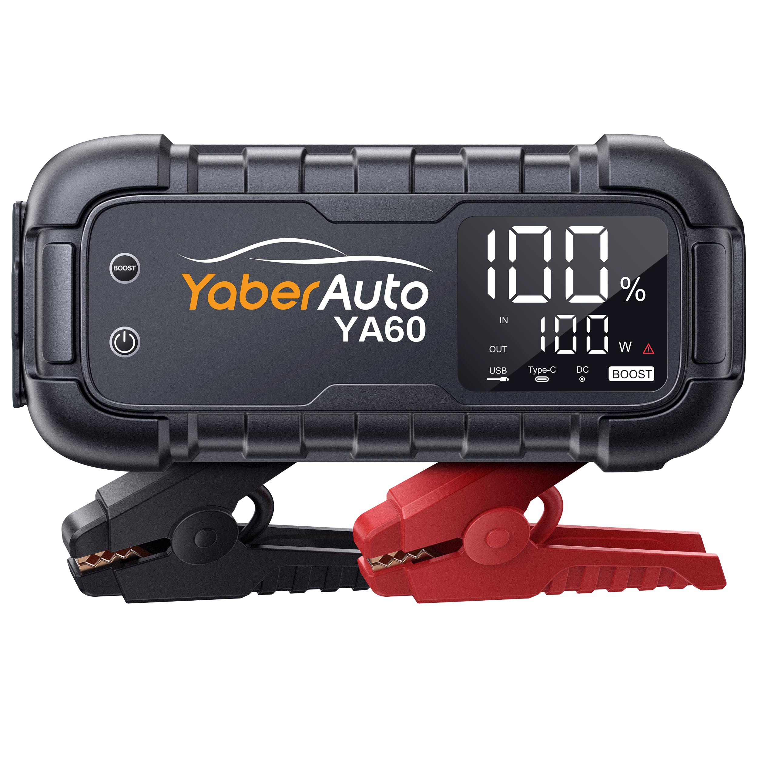 YaberAuto Car Battery Jump Starter 7000A 65W Fast Charging (All Gas/12.0L Diesel) Portable Car Jump Starter Battery Pack, Jump Box Battery Jumper Starter Portable Jumper Cables, 150W DC, 600LM Light