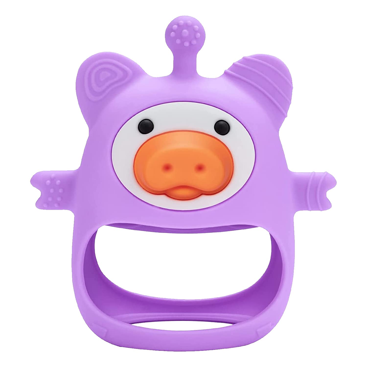 Baby Teether, Safe and Soothing Silicone Baby Teething Toys for 0-6 Months, Baby Chew Toys for Sucking Needs, BPA Free (Purple)