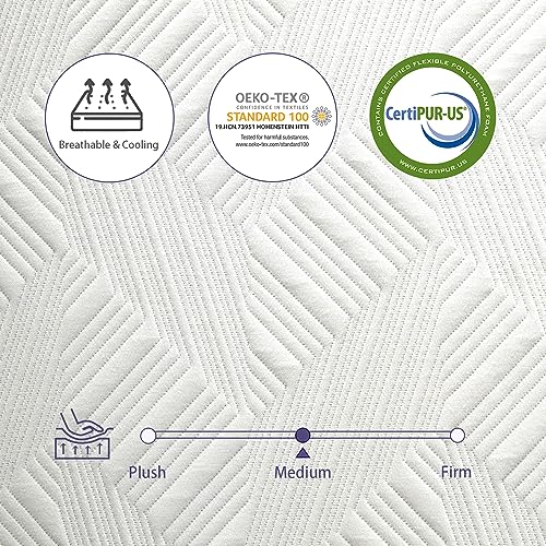 BDEUS King Mattress, 8 inch Gel Memory Foam King Size Mattress for Cool Sleep & Pressure Relief, Medium Firm Bed Mattresses, Bliss