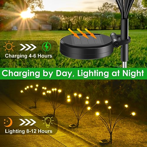 Firefly Garden Lights Solar - Swaying Outdoor Waterproof, Warm White 20 Led