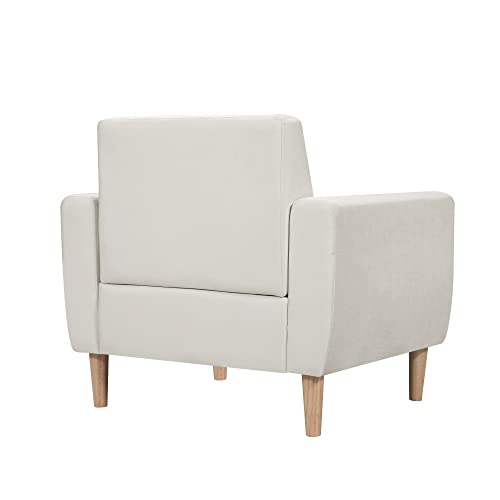 FREEHOMAE Polyester Accent Chair for Living Room, Square Arm Chair with Toss Pillow Comfy Single Sofa Club Chair for Small Space