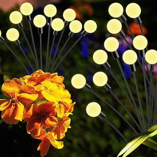 Firefly Garden Lights Solar - Swaying Outdoor Waterproof, Warm White 20 Led