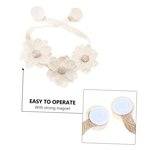 Uonlytech Flower Magnet Buckle Decked Accessories Elegant Flower Curtain Tieback Tie Backs Curtains Curtain Fixator Curtain Tiebacks for Draperies Magnetic Tiebacks Holdbacks Fashion Tie