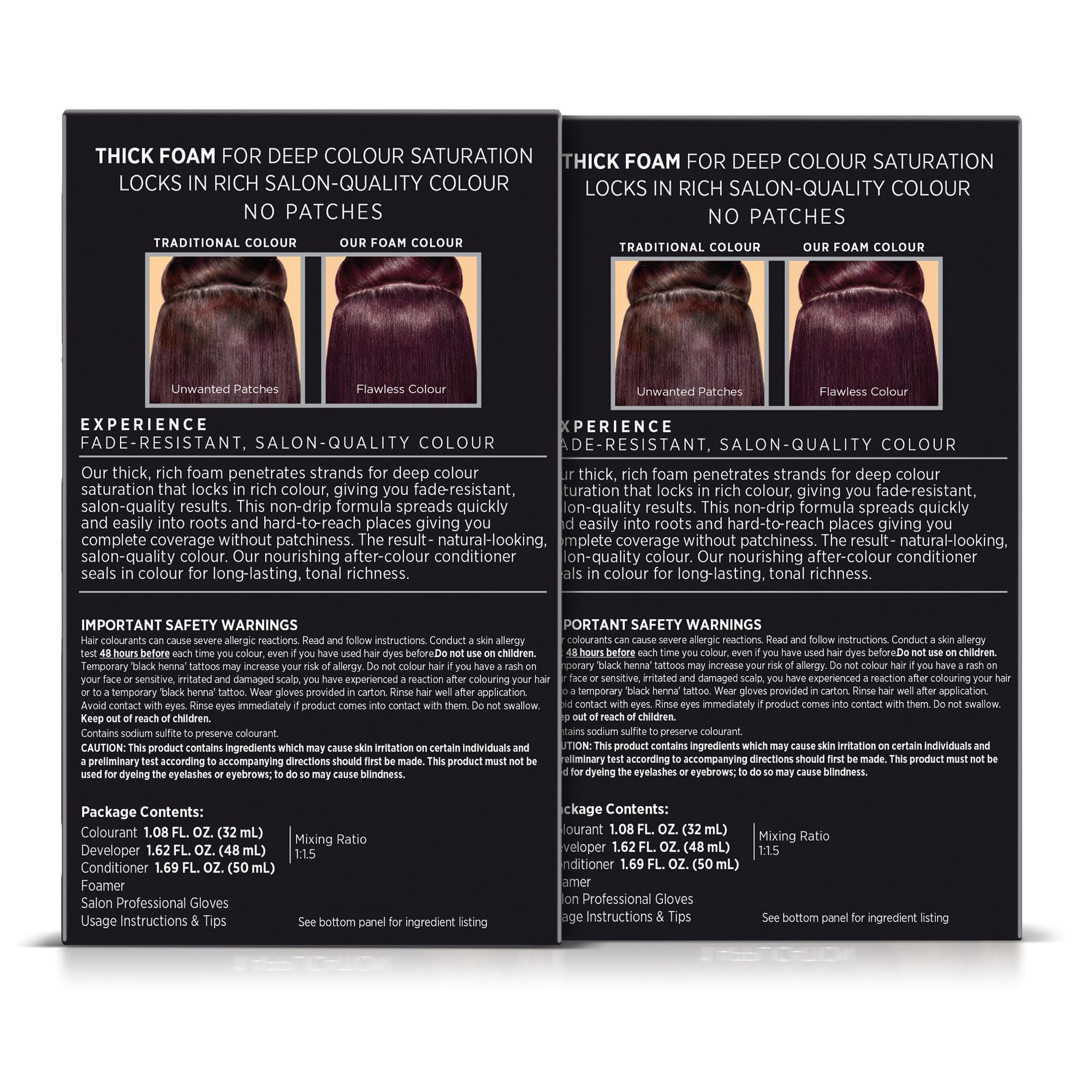 John Frieda Precision Foam Colour, Deep Cherry Brown 3VR, Full-coverage Hair Color Kit, Anti-Fade Gray Coverage, Deep Color Saturation Hair Dye, Pack of 2