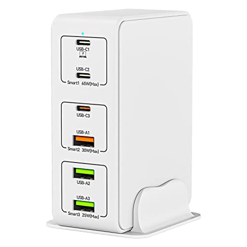 Fotirax 120W Multi Ports USB C Fast Charging Station,6-Port USB Wall Charger for Laptop,iPad, iPhone,Airpods,Charger hub