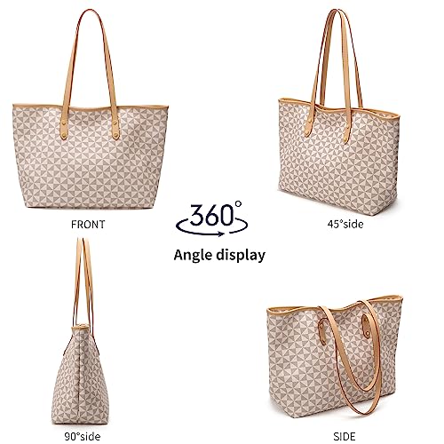Women's Shoulder Bags Satchel Handbags Fashion Checkered Wallet Tote Bag Shoulder Bag Top Handle Satchel Purse Set 3pcs