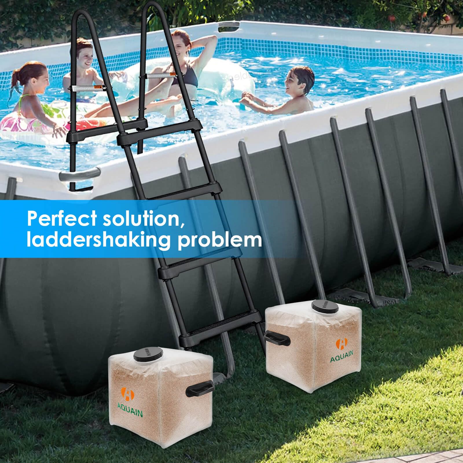๐๐๐๐ฌ ๐๐ฉ๐ ๐ซ๐๐๐๐ Pool Ladder Weights - Universal Pool Steps Weights for Above Ground Pools, Fillable Pool Weights for Ladders SandBags Container for Swimming Entry Systems