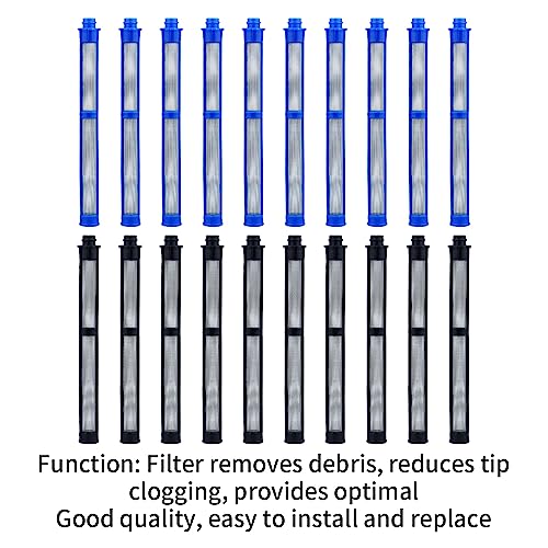 Airless Spray Gun Filter 287032 and 287033 Compatible with Suitable for Spray Gun Contractor II and FTx II Latex 60 Mesh 10pcs and 100 Mesh 10pcs(20 PCS)