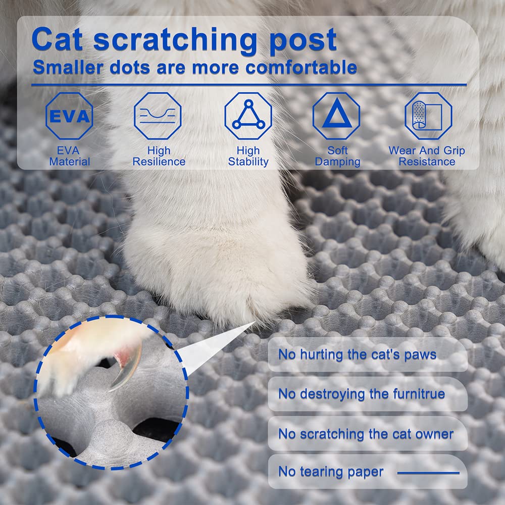 BrLacHhaZ Cat Litter Mat, Double Layer Litter Box Mat, Urine & Water Proof Cat Litter Catcher Mat, (30 x 22 Inch) Large Litter Trapping Mat Washable, Scatter Control