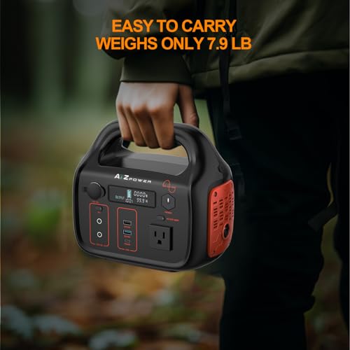 ATZ POWER Portable Power Station, Solar Generator 296Wh Power Bank with 110V Pure Sine Wave AC Outlet 80000mAh Lithium Battery Generators for Home Use, Camping, Travel, Emergency Backup