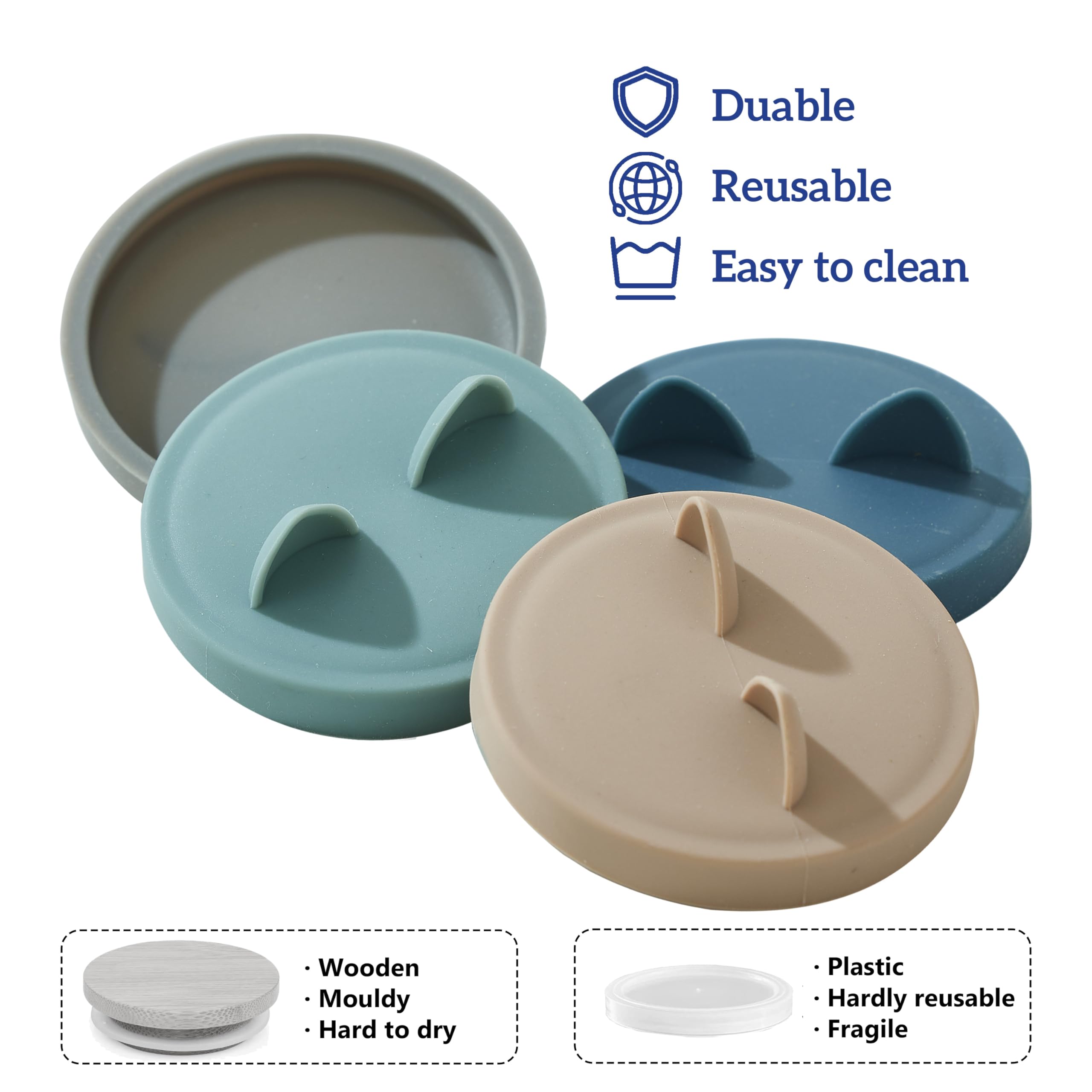 OHMO for Oui Yogurt Jar Lids - 4 pack Oui Lids for Yoplait Yogurt Container, Sealed Leak Proof Silicone Covers in 4 Colors