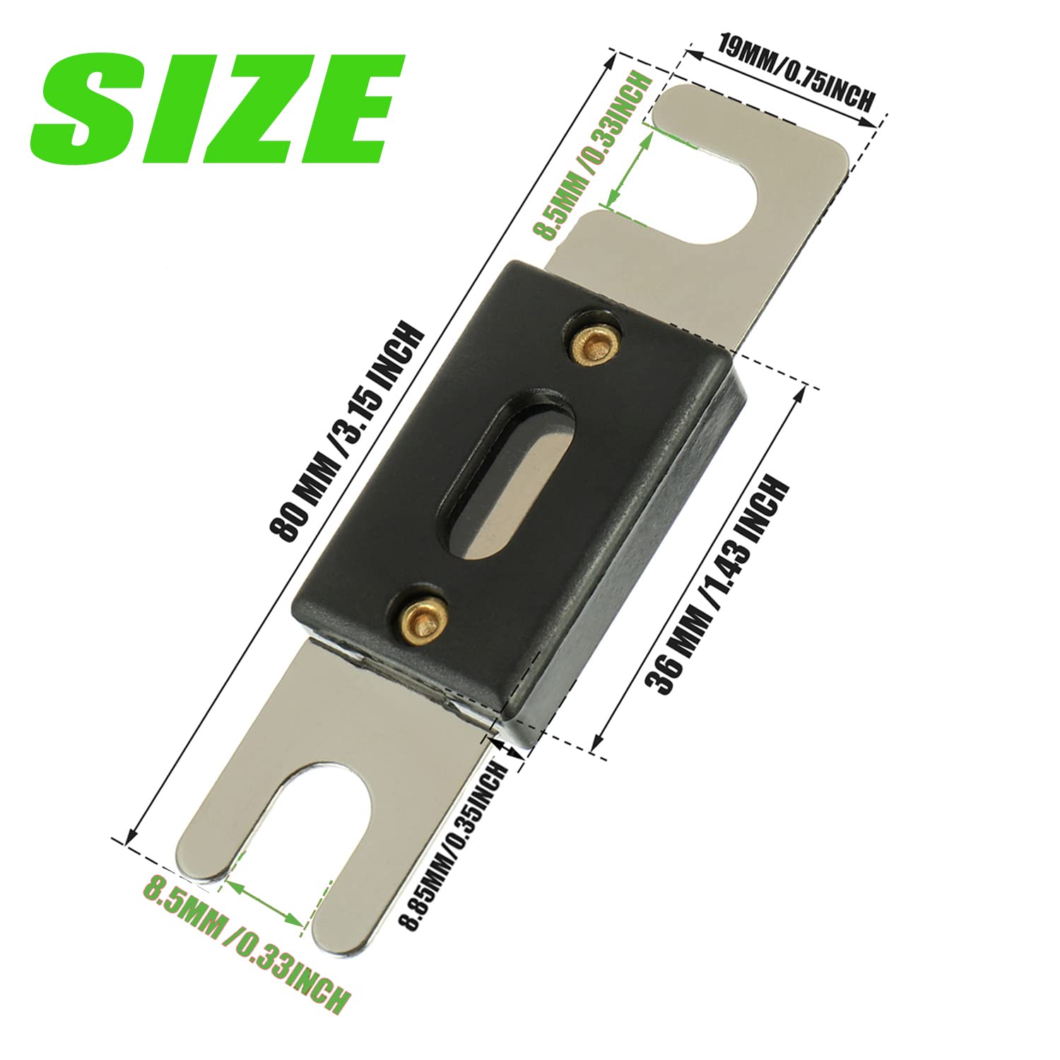 SIGANDG 350 Amp Nickel Plated ANL Fuses for car Audio and Video System(5 Pack)