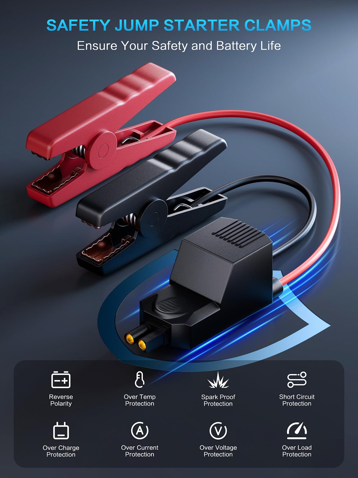 LATIT 2000A Peak Car Jump Starter, 20000mAh 12V Booster Pack Jump Starter for Up to 7.5L Gas/6.5L Diesel Engine, Powerful Jump Starter Battery Pack with Smart Jumper Cable, LED Light and LCD Display