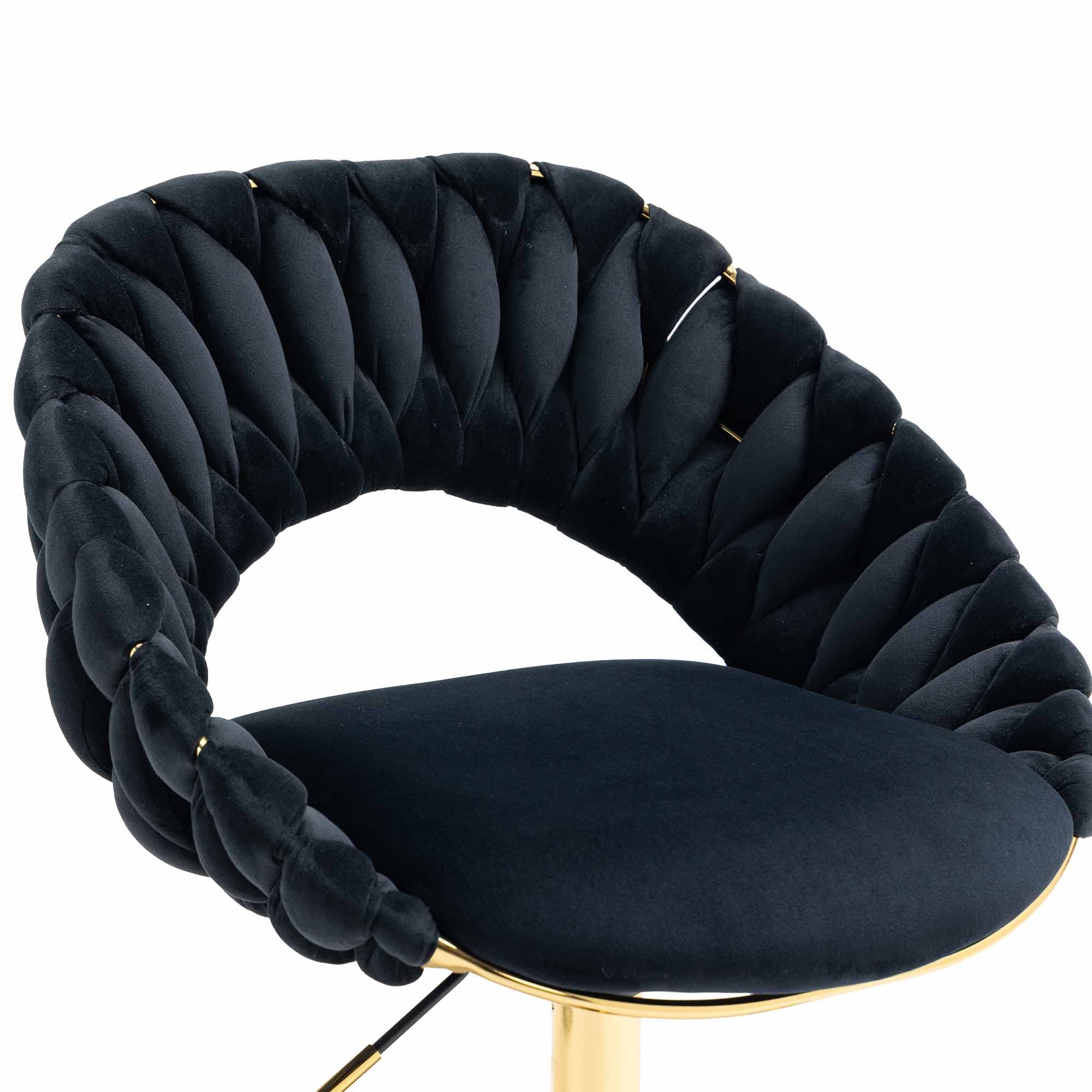 Olela Modern Velvet Armless Swivel Task Chair, Black+Velvet, Office, Living Room, Bedroom, 250 Pound Capacity, Fixed Height, Indoor Use