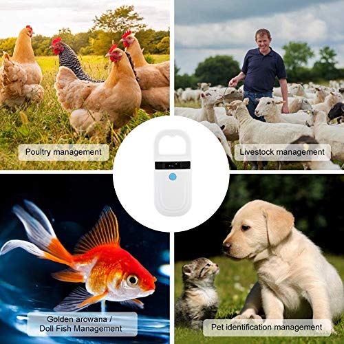 Microchip Reader RFID 134.2Khz, Pet ID Microchip Scanner with 0.91 Inch High Brightness OLED Display and Rechargable by Type-C for Animal Tracking