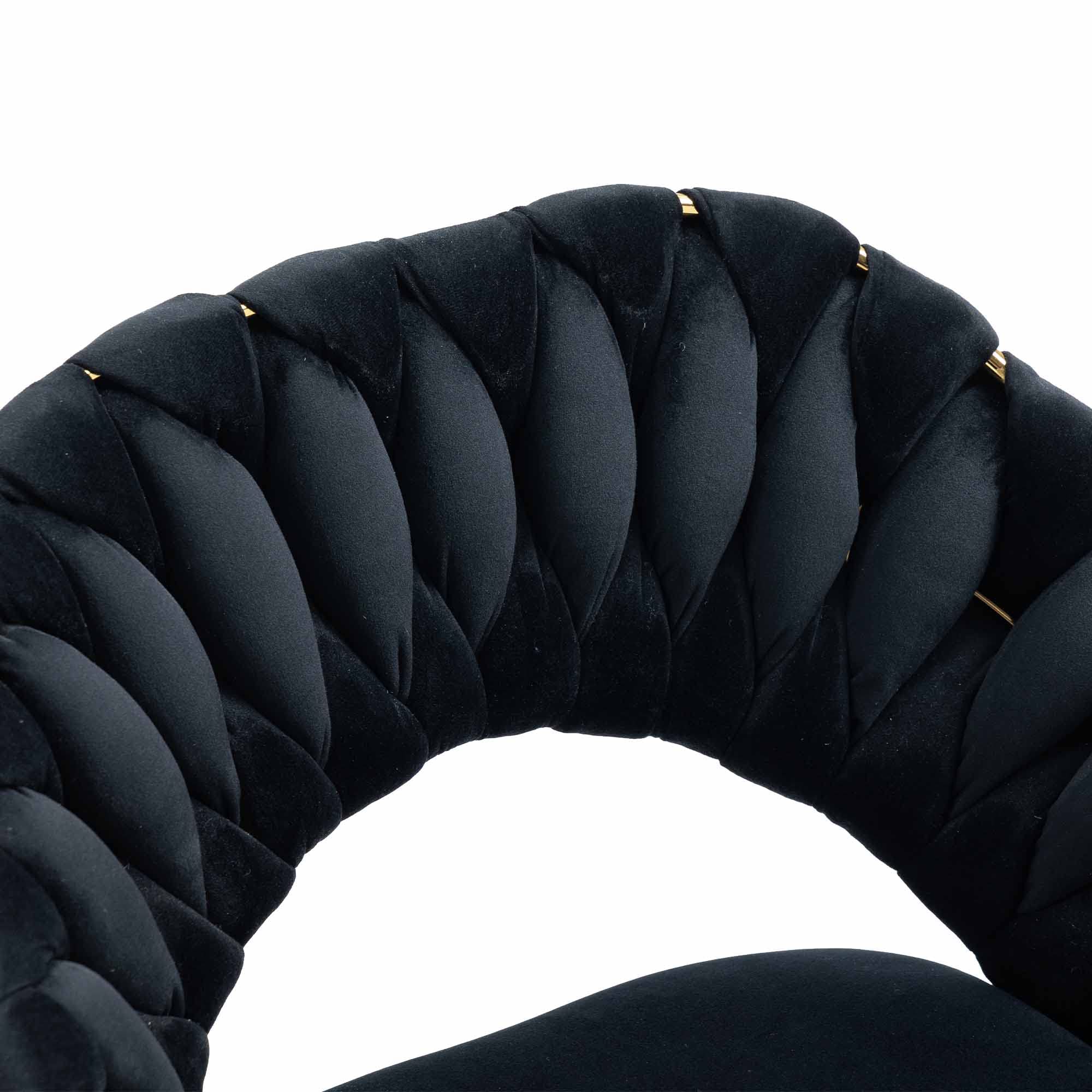 Olela Modern Velvet Armless Swivel Task Chair, Black+Velvet, Office, Living Room, Bedroom, 250 Pound Capacity, Fixed Height, Indoor Use