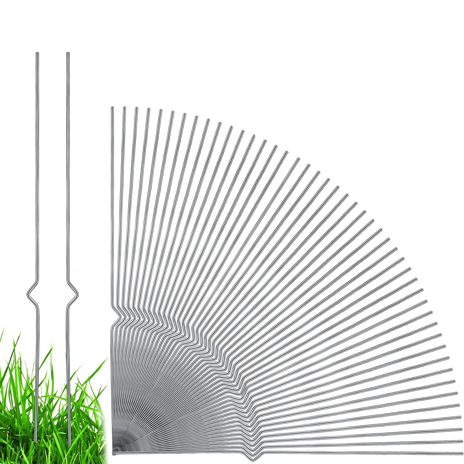 Tatuo 100 Pcs Yard Sign Stakes Heavy Duty 16.5'' Wire Yard Stakes Alternative to H Frame Metal Reusable Sign Holder for Spring Summer Lawn Corrugated Plastic