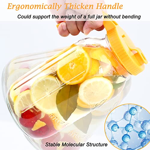 Mason Jar Pitcher Lids With Handle And Pour Spout Wide Mouth Mason Jar Lid With Flip Cap Airtight & Leak-Proof Pour And Store Cover (Jar Not Included)