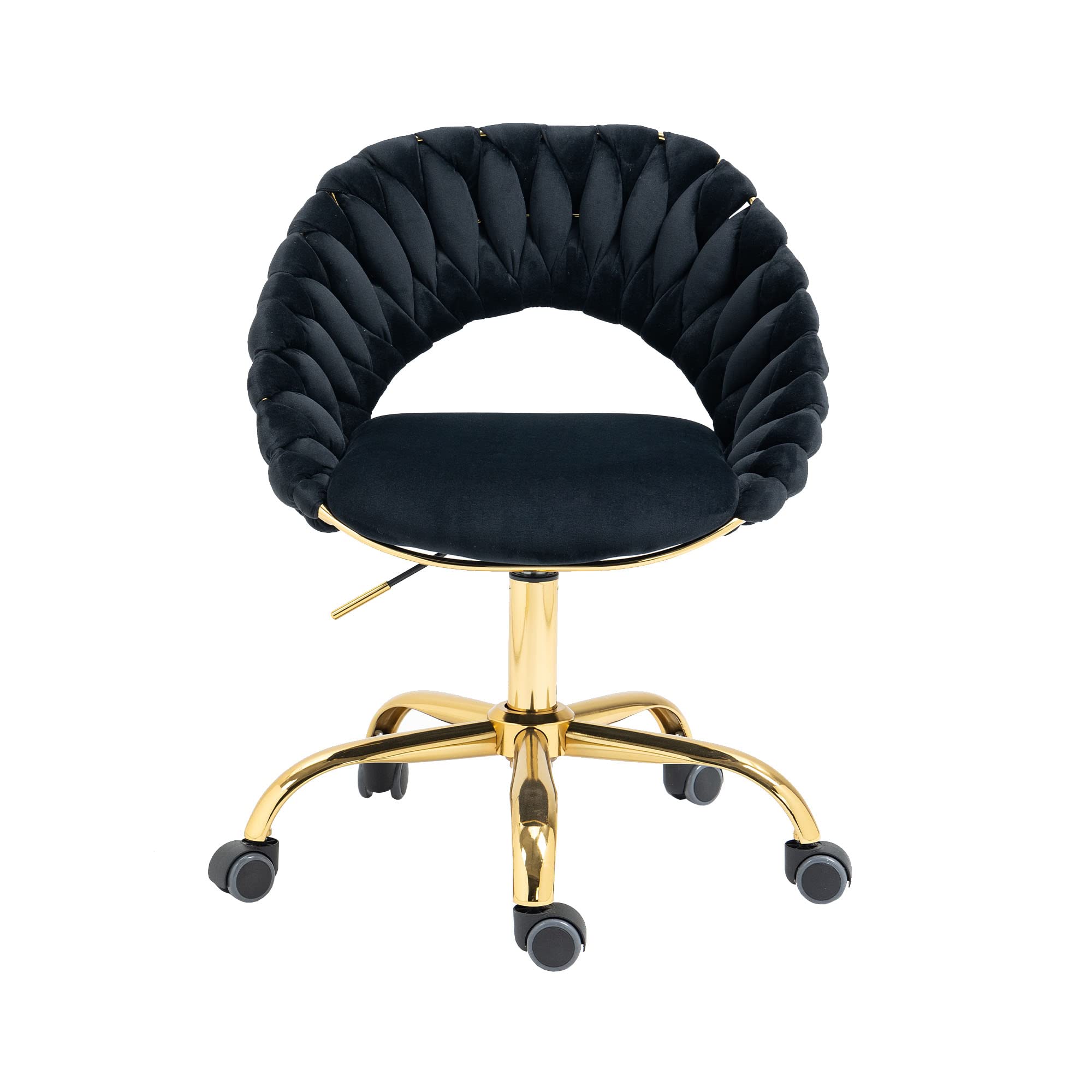 Olela Modern Velvet Armless Swivel Task Chair, Black+Velvet, Office, Living Room, Bedroom, 250 Pound Capacity, Fixed Height, Indoor Use