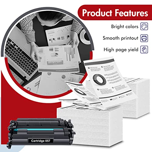 057 Black Toner Cartridge 3009C001 1-Pack Compatible Replacement for Canon 057 057H CRG-057 Toner Cartridge Color ImageCLASS MF445dw MF448dw MF449dw LBP226dw LBP227dw MF445 LBP220 Series Printer