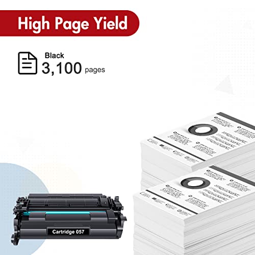 057 Black Toner Cartridge 3009C001 1-Pack Compatible Replacement for Canon 057 057H CRG-057 Toner Cartridge Color ImageCLASS MF445dw MF448dw MF449dw LBP226dw LBP227dw MF445 LBP220 Series Printer