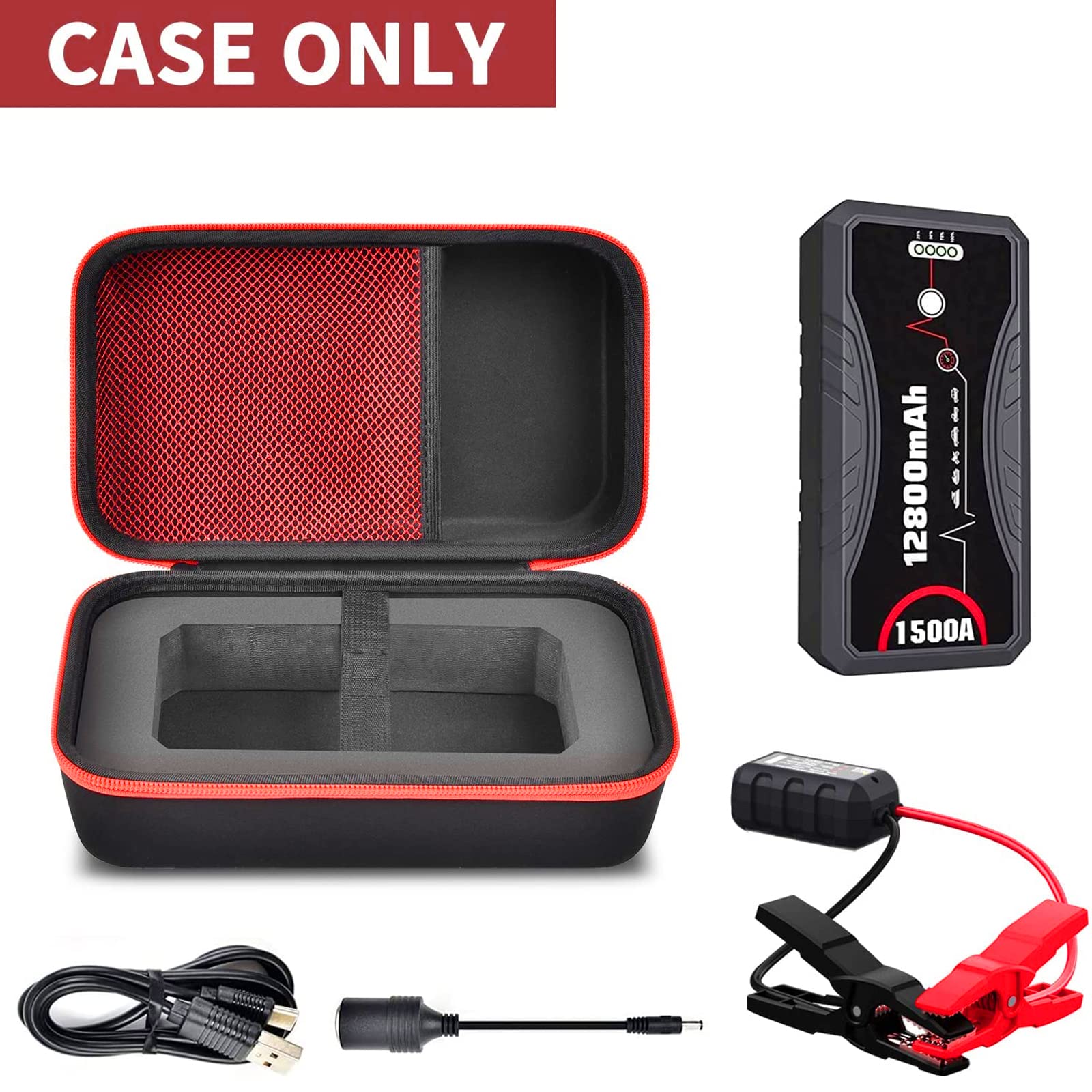ANKHOH Carrying Case Compatible with NEXPOW Car Jump Starter, Fits for 1500A Peak 12800mAh Battery Starter Q10S/ T11F, Portable Storage Box for Car Battery Charger and Jumper Cables(Case ONLY)
