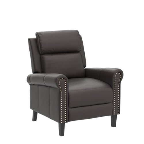 YITAHOME Leather Recliner Chair Set of 2, Push Back Recliner with Comfortable Arms and Back, Accent Chair Single Sofa Adjustable for Living Room, Home Theater Seating, Brown