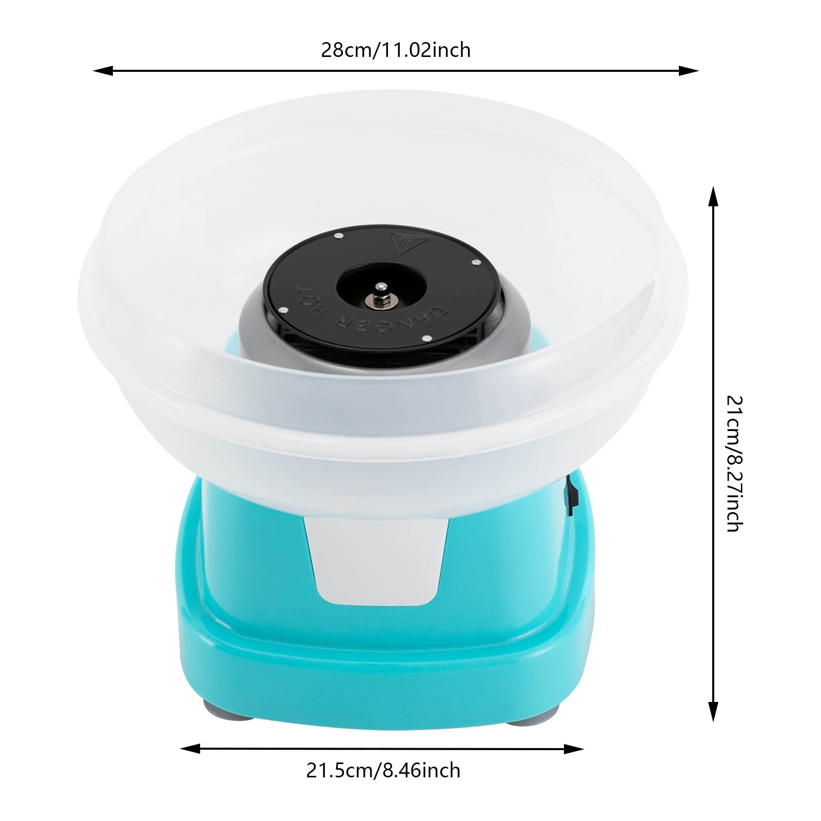 Cotton Candy Machine 400W Portable Cotton Candy Maker With Large Splash Proof Cricle, Homemade Countertop Candy Floss Maker for Kids Birthday Party Gift Christmas (Blue)
