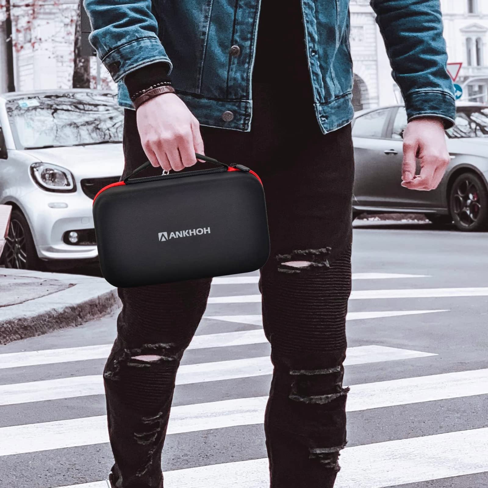 ANKHOH Carrying Case Compatible with NEXPOW Car Jump Starter, Fits for 1500A Peak 12800mAh Battery Starter Q10S/ T11F, Portable Storage Box for Car Battery Charger and Jumper Cables(Case ONLY)
