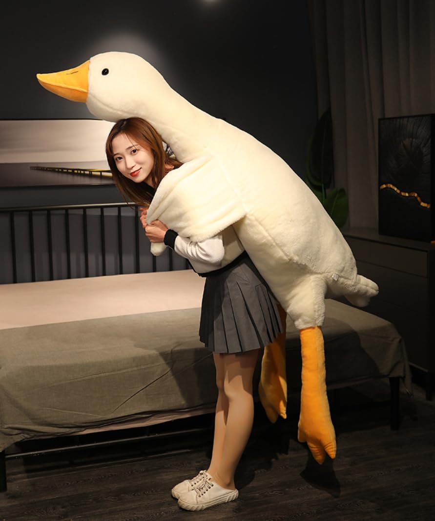 Giant Goose Stuffed Animal, 19.6 Inch Soft White Goose Plush Pillow, Cute Duck Plush Toy Swan Plushie Doll Sleeping Hugging Pillows Gift for Girls Boys