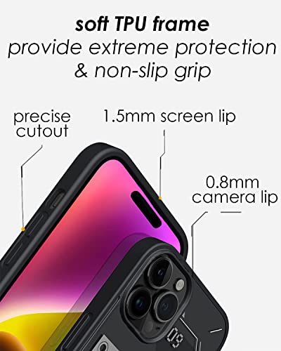 Aulumu A15 Magnetic Case for iPhone 14 Pro Max Case Compatible with MagSafe Semitranslucent Matte Cover, Hard Shell, Anti-Fingerprint, Slim Soft TPU Frame, 6.7inch, Black