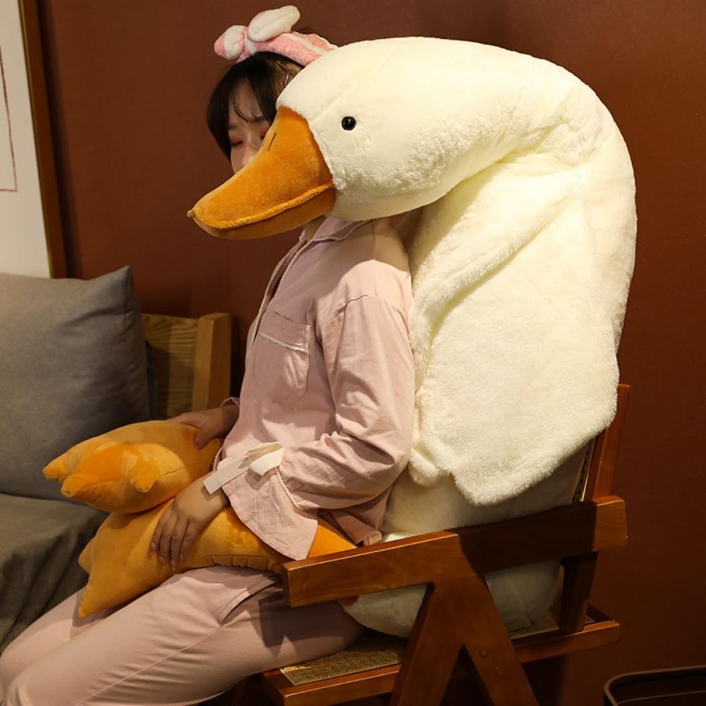 Giant Goose Stuffed Animal, 19.6 Inch Soft White Goose Plush Pillow, Cute Duck Plush Toy Swan Plushie Doll Sleeping Hugging Pillows Gift for Girls Boys