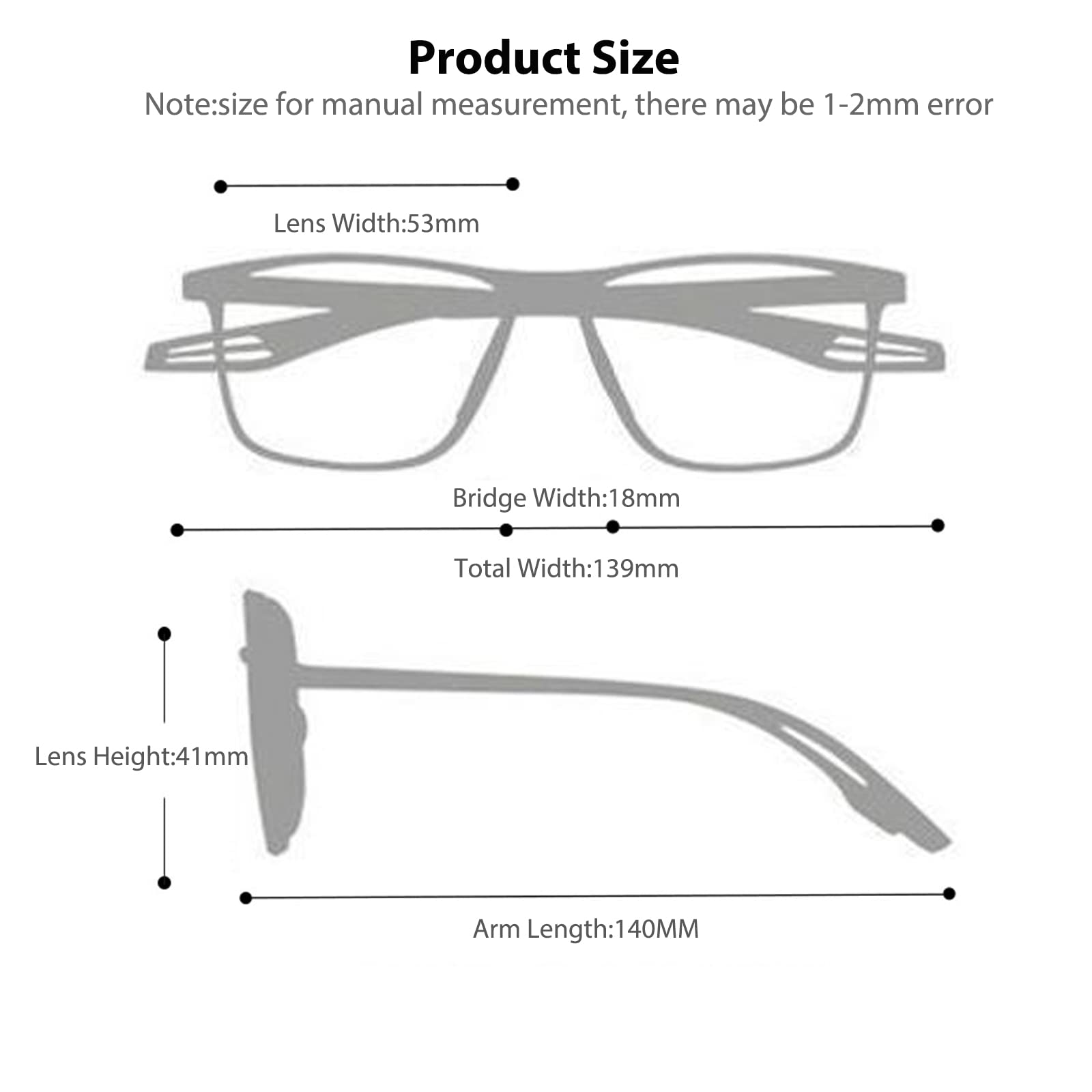 K.LAVER Photochromic Progressive Multifocus Reading Glasses Men Women Workspace Blue Light Blocker No Line Multifocal Readers With Spring Hinge TR90 Frame UV400 Protection Transition Sunglasses 2.5