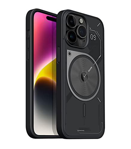 Aulumu A15 Magnetic Case for iPhone 14 Pro Max Case Compatible with MagSafe Semitranslucent Matte Cover, Hard Shell, Anti-Fingerprint, Slim Soft TPU Frame, 6.7inch, Black