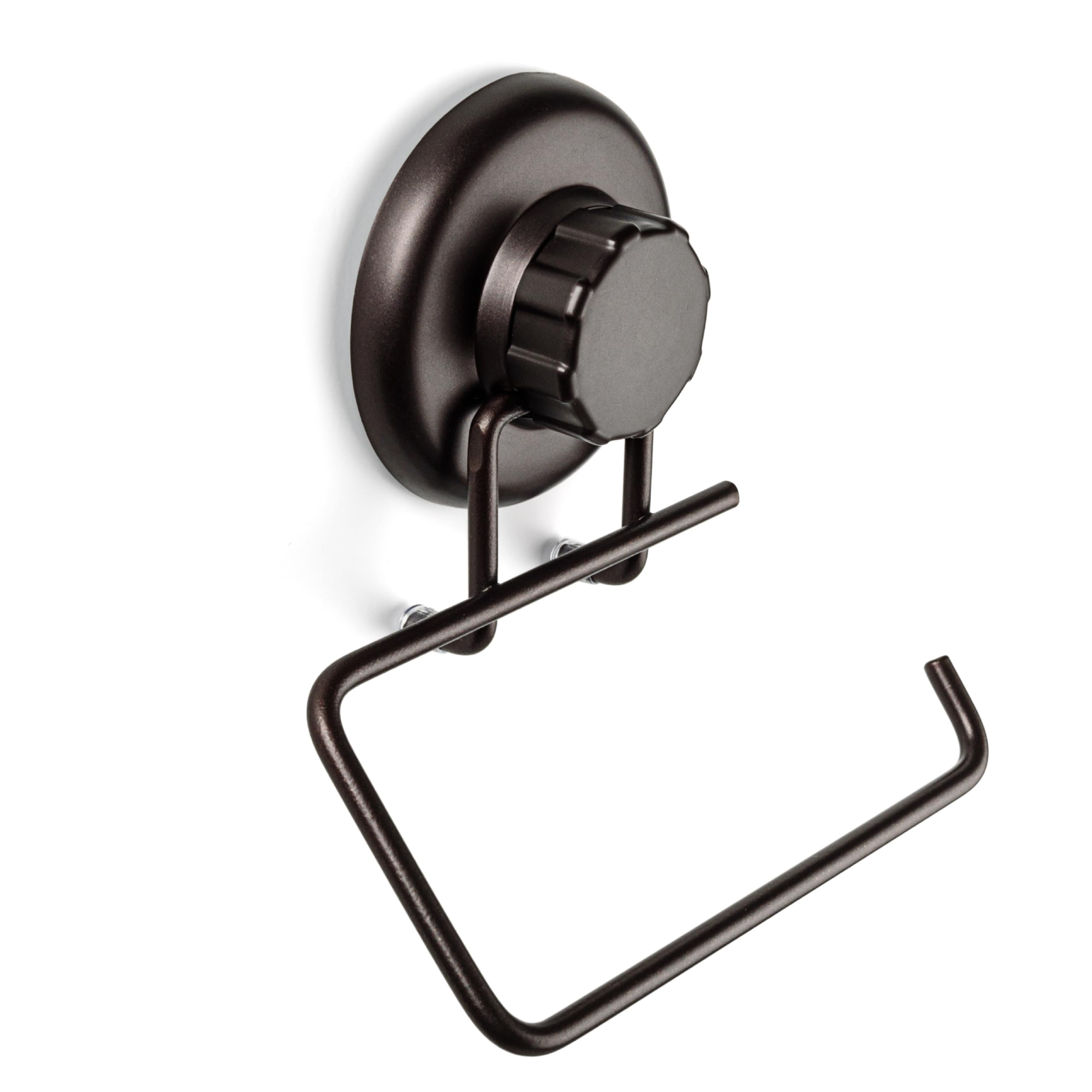 HASKO accessories - Powerful Vacuum Suction Cup Toilet Paper Holder β Wall Mount No Drilling Bathroom Stainless Steel Tissue Roll Dispenser β Adhesive 3M Stick Disc Included (Bronze)
