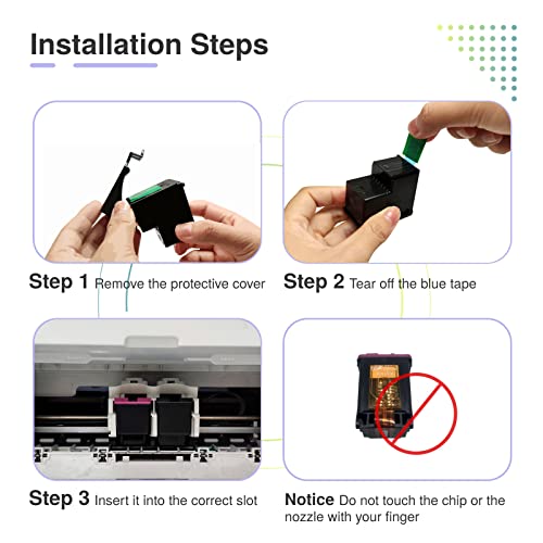 CKMY Remanufactured Printer Ink 61 Replacement for HP 61 Ink Cartridge Combo Pack for Envy 4500 4502 5530 OfficeJet 4630 2620 DeskJet 2512 1512 2542 2540 2544 3052a 3051a Printer (1 Black 1 Tri-Color)