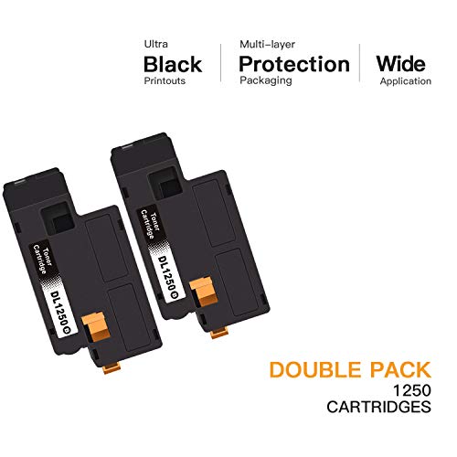 E-Z Ink (TM) Compatible Toner Cartridge Replacement for Dell 1250 810WH High Yield to use with C1760nw C1765nf C1765nfw 1250 1250c 1350cnw 1355cn 1355cnw Laser Printer (Black, 2 Pack)