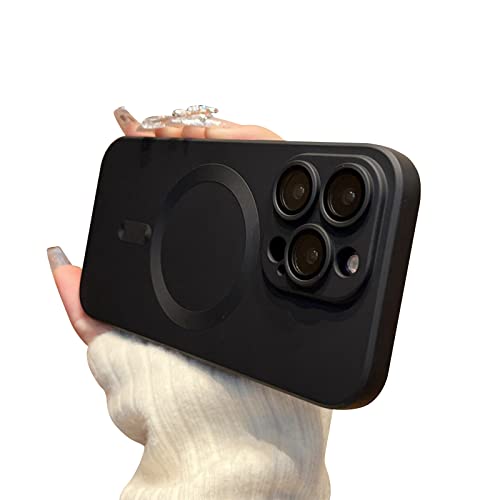 Fycyko Phone Case for iPhone 13 Pro Max Magnetic Case [Adaptation with Magsafe] Slim Silicone Soft Smooth Design for iPhone 13 Pro Max 6.7'' with Camera Protector-Black