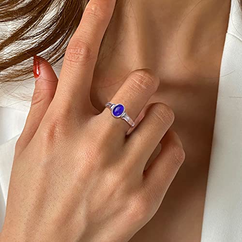 Diamday Mood Ring 925 Sterling Silver Stone Ring for Women Temperature Sensitive Color Changing Mood Stone Ring Durable Band Jewelry Gift -5