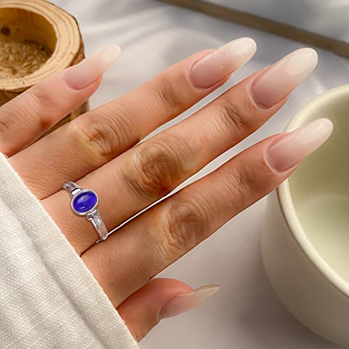 Diamday Mood Ring 925 Sterling Silver Stone Ring for Women Temperature Sensitive Color Changing Mood Stone Ring Durable Band Jewelry Gift -5