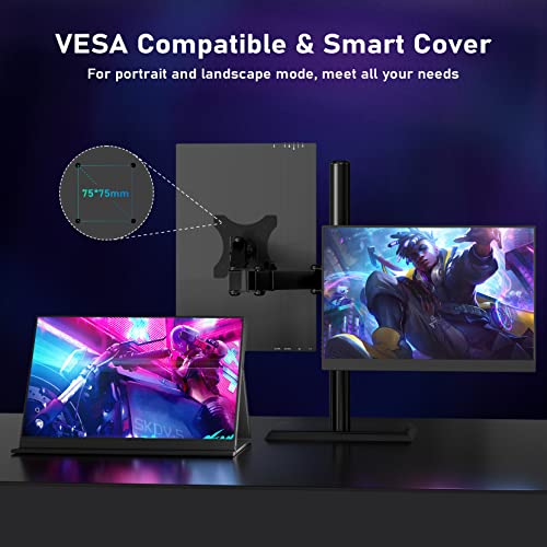 HONGO 2K 16" Portable Gaming Monitor, 2560x1600 QHD with VESA, HDR, IPS Second Screen, 120Hz Refresh Rate for PS5, Phone, Switch