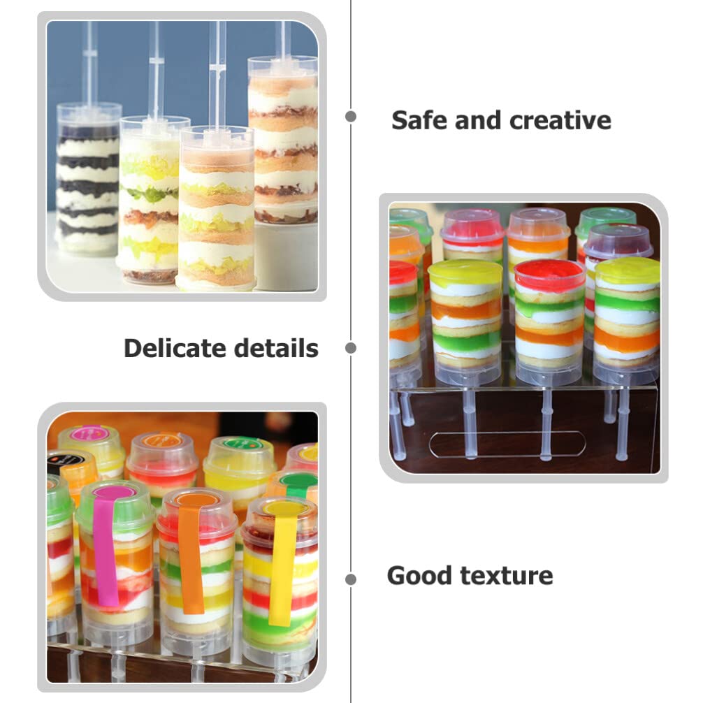 60Pack Cake Push Pop Containers with Lids, Reusable Cake Push Pops, Muti-purpose Push Pop Cake Containers, Plastic Cake Push-up Pop Shooter for Cupcake, Confetti, Homemade Ice Cream,Desserts