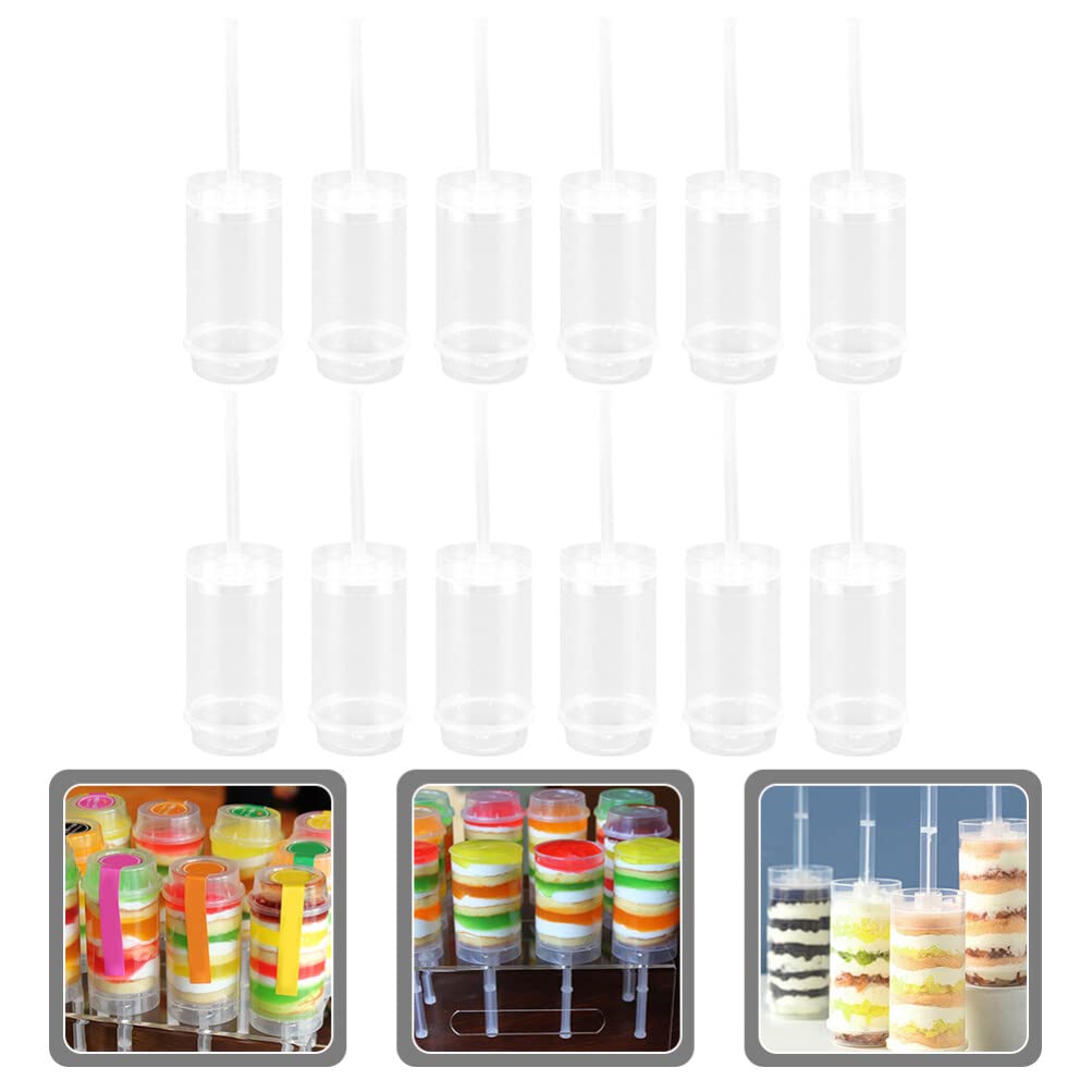 60Pack Cake Push Pop Containers with Lids, Reusable Cake Push Pops, Muti-purpose Push Pop Cake Containers, Plastic Cake Push-up Pop Shooter for Cupcake, Confetti, Homemade Ice Cream,Desserts