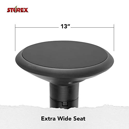 Storex Wiggle Stool – Active Flexible Seating for Classroom and Home Study, Adjustable 12-18 Inch Height, Black (00300A01C)