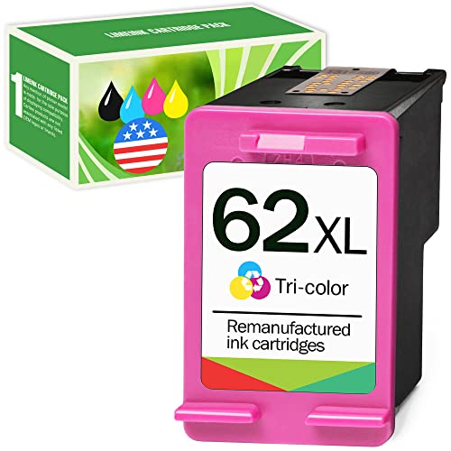 Limeink Remanufactured Ink Cartridge Replacement for HP 62xl Ink Cartridge Color for HP Ink 62 XL for HP Ink Cartridge for HP Envy 7640 Printer for HP Ink 62xl Color