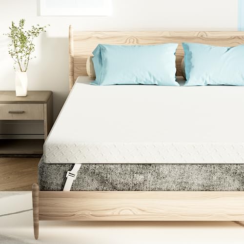 3 Inch Memory Foam Mattress Topper King Size, Cooling Gel Infused Mattress Topper for Pressure Relief & Cooling Sleep, Firm Mattress Topper King Memory Foam Bed Toppers with Bamboo Cover
