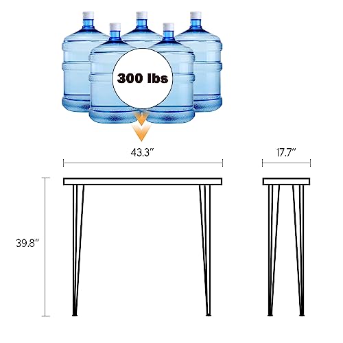 VICLLAX Metal Bar Height Table, Patio Long Bar Table, Narrow Counter Height Table, Metal Table Bar Height for Hot Tub, Garden, Yard, Balcony, Poolside